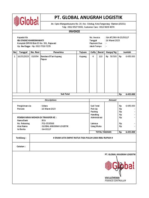 Invoice 117 Ibu Engge Kharismawati 160323 Pdf