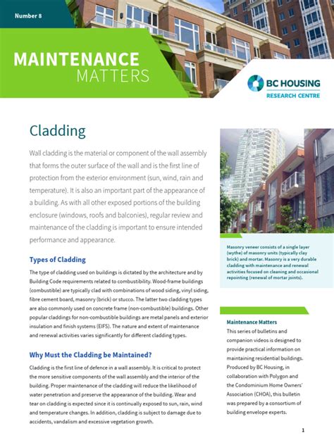 Maintenance Matters 08 Cladding Pdf Architectural Design Architecture