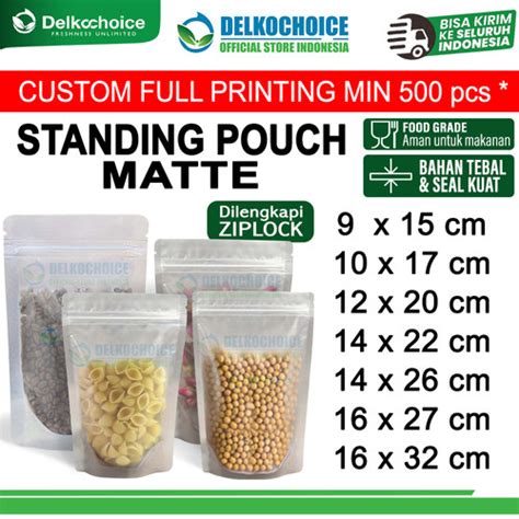 Jual Standing Pouch VARIANT CLEAR MATTE DELKOCHOICE Plastik Klip
