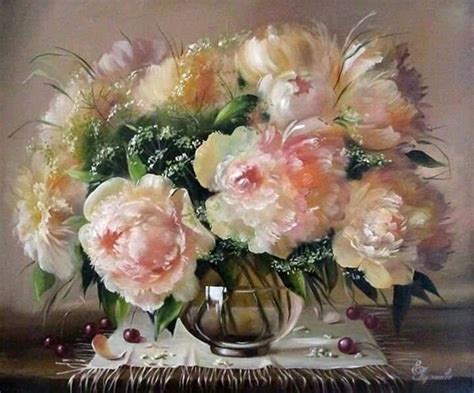 Pin by Alla Diukova on РОЗЫ ПИОНЫ Flower painting Flower art