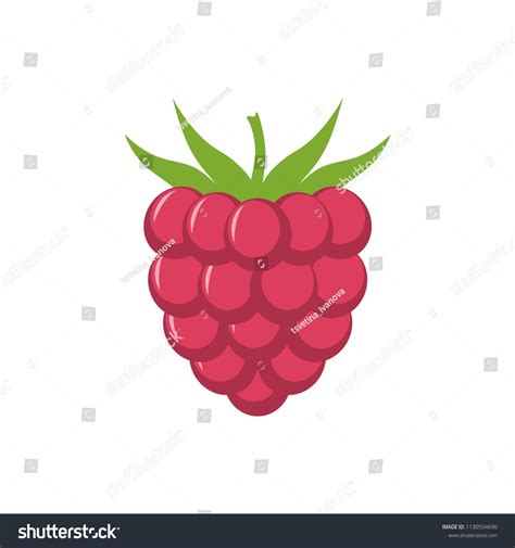Raspberry With Leaf Vector Icon Raspberry Icon Clipart Raspberry Cartoon Ad Ad Vector