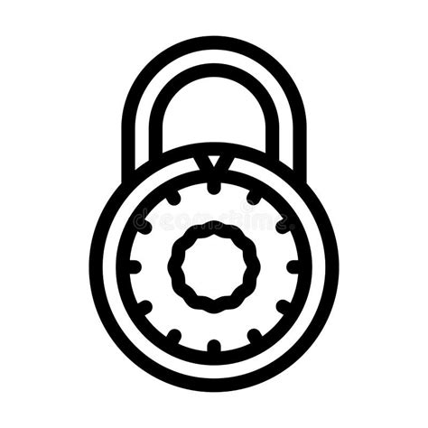 安全挂锁线图标矢量图插图 向量例证 插画 包括有 形状 衣物柜 信息 编码 闭合 线路 商业 259601055