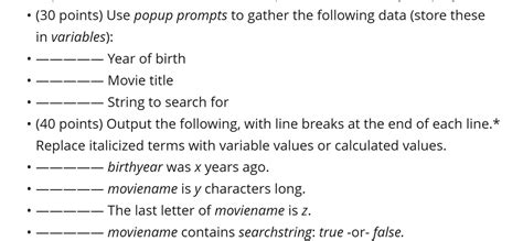 Solved In Javascript Use Popup Prompts To Gather The Following Data