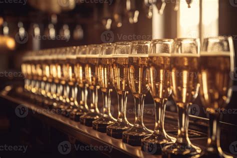 AI Generated Beer Row Taps Glass Generate AI 38169879 Stock Photo At