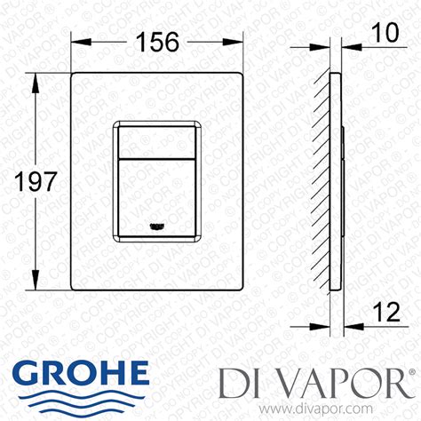 GROHE 38732000 Flush Plate - Skate Cosmopolitan Dual Flush Vertical WC ...