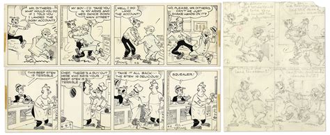 Lot Detail 2 Chic Young Hand Drawn Blondie Comic Strips From 1968 With Chic Youngs
