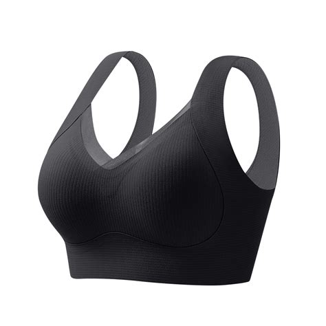 Aobny Nylon Fitted Bras For Womens Back Smoothing Black Brassieres