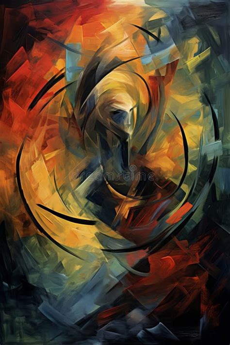 Dynamic Abstract Figure In Swirling Colors Concept Of Movement Energy