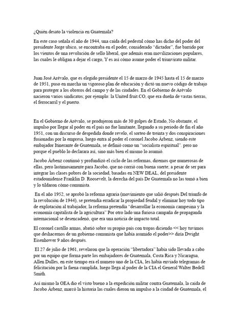 Quién Desató La Violencia En Guatemala Pdf