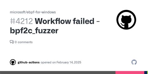 Workflow Failed Bpf2cfuzzer · Issue 4212 · Microsoftebpf For