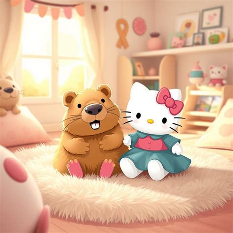 Cuddly Companions Capybara And Hello Kitty