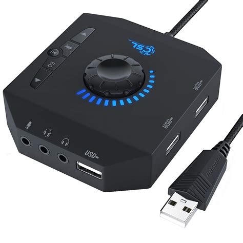 Външна звукова карта Csl Usb 3 в 1 усилвател терминал за свързване на