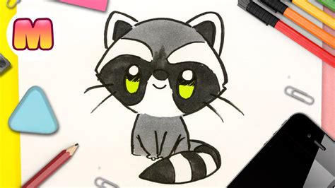 COMO DIBUJAR UN MAPACHE KAWAII Dibujos Faciles Kawaii Aprender A