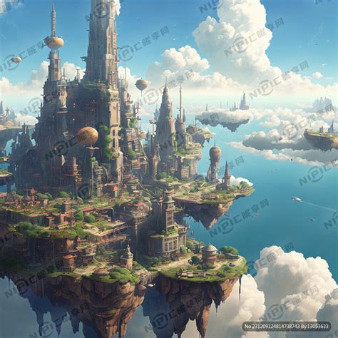 Ai创作图天空之城 昵图网