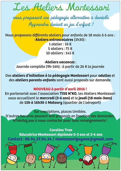 Ateliers Montessori Pendant Les Vacances D Avril Association Guyane
