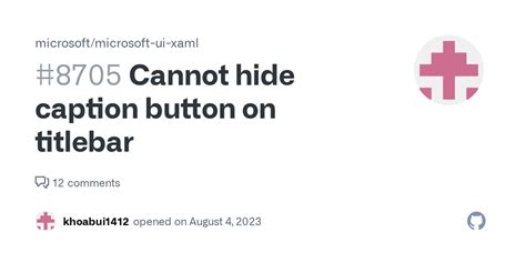 Cannot Hide Caption Button On Titlebar · Issue 8705 · Microsoft