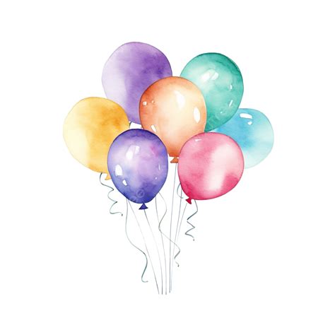 수채화 풍선 파티 풍선 파티 생일 Png 일러스트 및 이미지 에 대한 무료 다운로드 Pngtree