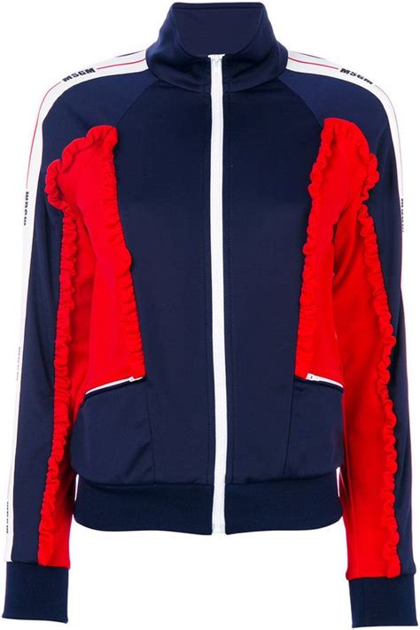 Msgm Gathered Sports Jacket Jackets Color Block Jacket Jersey Jacket
