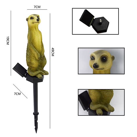 Meerkat Garden Ornament Solar Powered Waterproof Landscape Light Feajoy