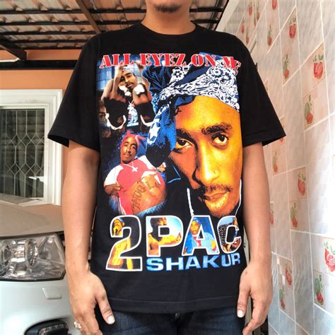 Vintage 90s 2pac All Eyez On Me Bootleg Tee Rap Tees Etsy Rap Tee