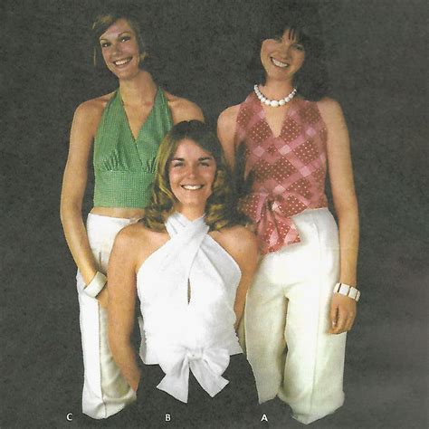 Pdf Vintage 1970s Pattern Halter Tops Bust 36” 914cm Instan