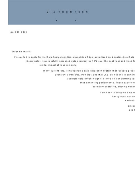Technology Analyst Cover Letter Examples