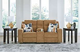 Kanlow Manual Reclining Loveseat With Console Ashley