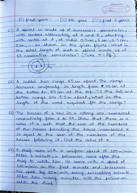 Grade 10 Cbse Arithmetic Progression Worksheet Rsa Pdf