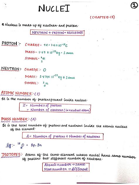 Nuclei Notes Pdf Atomic Nucleus Neutron