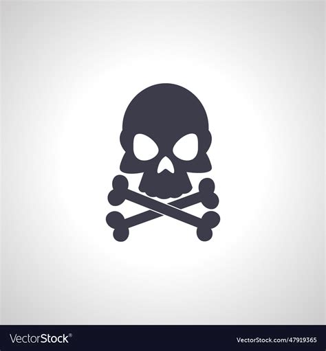 Skull With Crossbones Icon Death Icon Royalty Free Vector