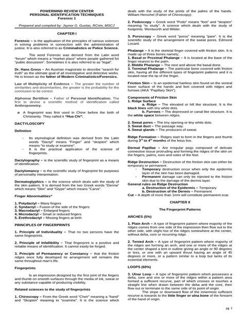 Personal Identification Techniques Pdf Fingerprint Forensic Science