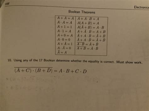 Solved Electronics Boolean Theorems Aaa A A Ba Aa A