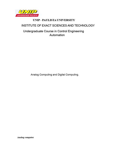 Analog And Digital Computers Pdf Electronic Circuits Analogue Electronics
