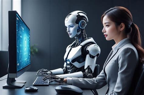 Premium Photo Human Interact With Ai Artificial Intelligence Virtual