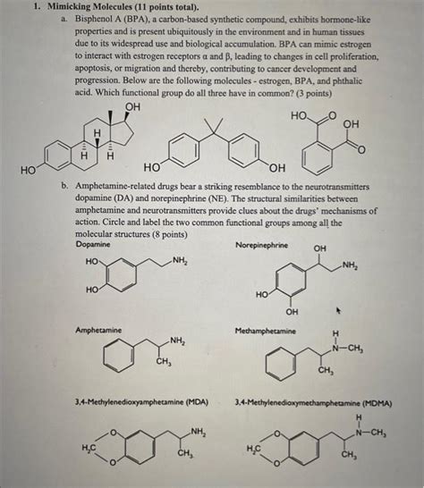 Solved 1 Mimicking Molecules 11 Points Total A Chegg