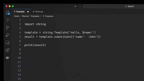 Basic Example Of String Template Template In Python