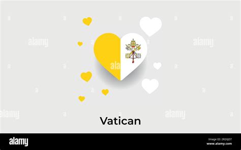 Vatican City State Country Heart Love Vatican City State National Flag