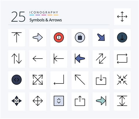 Symbols Arrows 25 Line Filled Icon Pack Including Left Upside Arrow