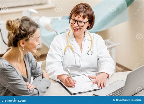 Young Woman Patient With Gynecologist In The Office Stock Image Image Of Patient Gynecology