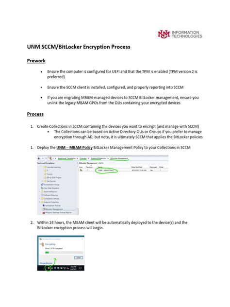 Unm Sccm Bitlocker Encryption Process Pdf