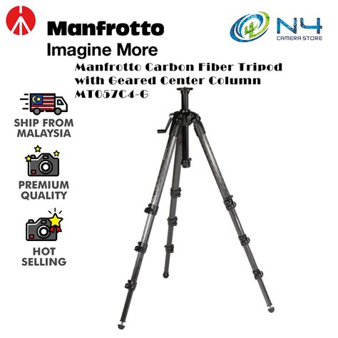 Manfrotto 057 Carbon Fiber Tripod With Geared Center Column Mt057c3 G