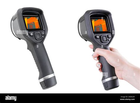 Thermal Imager Isolated On A White Background Monitoring The Temperature Distribution Of The