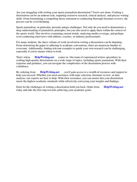 Sports Journalism Dissertation Examples Pdf Sports Thesis