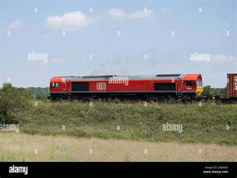 Db Class 66 Diesel Locomotive Pulling A Freightliner Train
