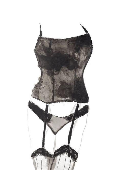 Black Lingerie Drawing By Angela Peters Saatchi Art