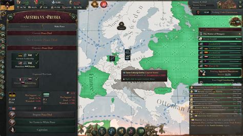 Eternal Austria Vs Prussia Unification War Everyone But Landlocked