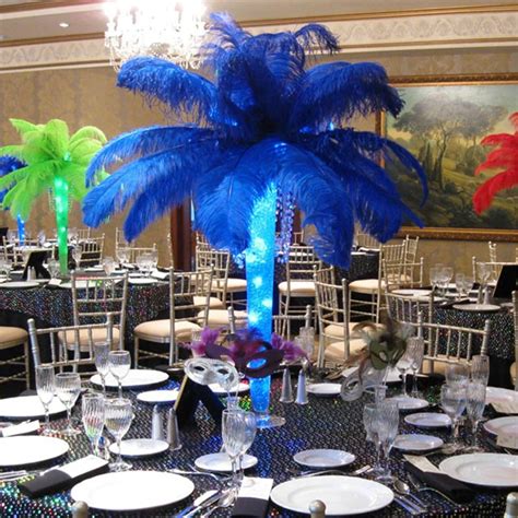 Blue Centerpiece Feathers At Claude Harrod Blog