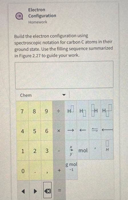 Solved Electron Configuration Homework Build The Electron Chegg