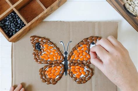 Create Bean Art With A Free Butterfly Mosaic Template