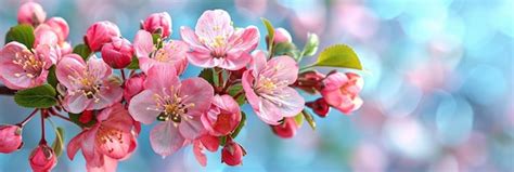 Banner Spring Landscape Flowers Apple Tree Banner Image For Website